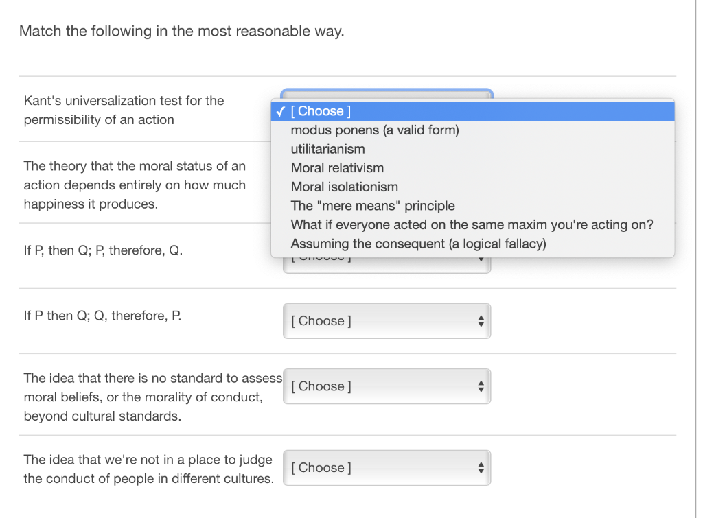 Solved Match the following in the most reasonable way. | Chegg.com