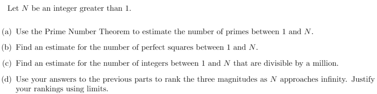 Solved Let N Be An Integer Greater Than 1 A Use The Prime
