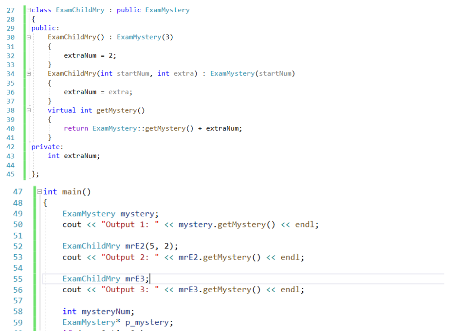 Solved Consider the following classes ExamMystery and | Chegg.com