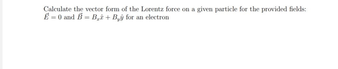 Solved Calculate the vector form of the Lorentz force on a | Chegg.com
