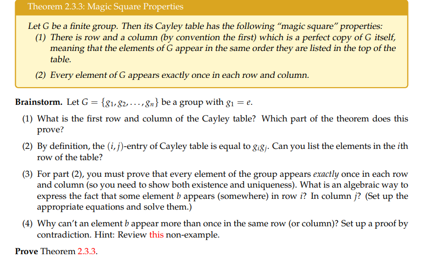 Solved Theorem 2.3.3: Magic Square Properties Let G be a | Chegg.com