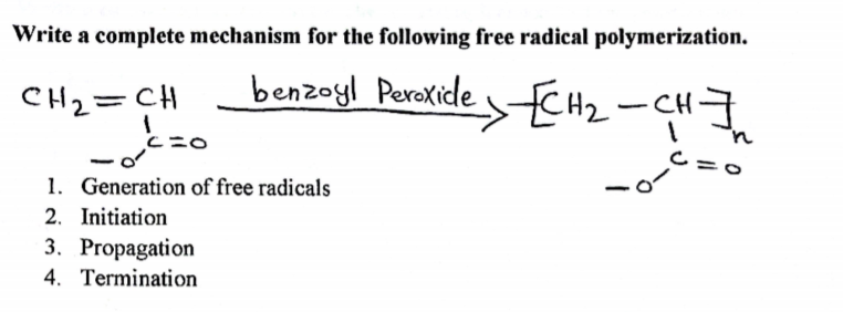 Solved Write a complete mechanism for the following free | Chegg.com