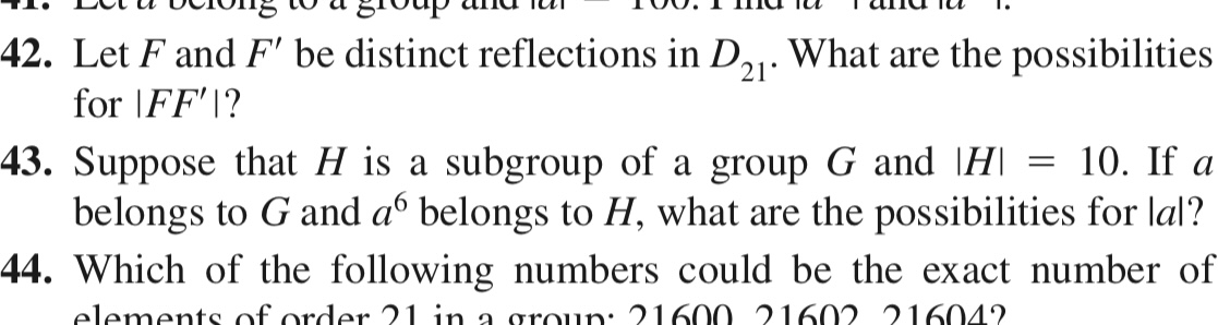 Solved 22. Let F and F′ be distinct reflections in D21. What | Chegg.com