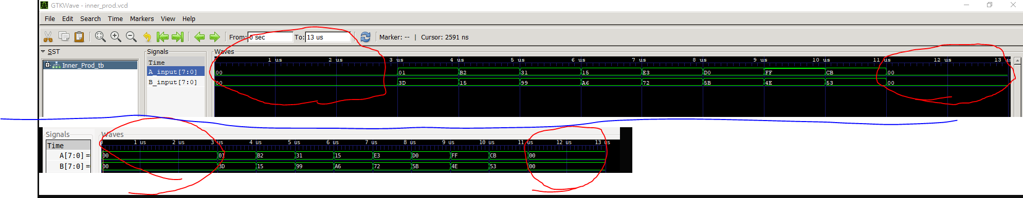 Solved im using GTKwave to check waveform for verilog | Chegg.com