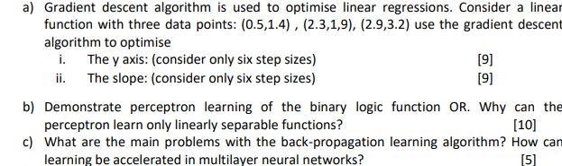 Solved A Gradient Descent Algorithm Is Used To Optimise 3723