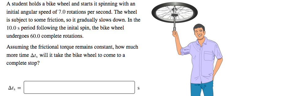 Solved A student holds a bike wheel and starts it spinning | Chegg.com