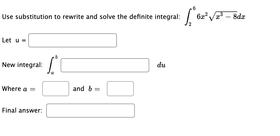 Solved Use substitution to rewrite and solve the definite | Chegg.com