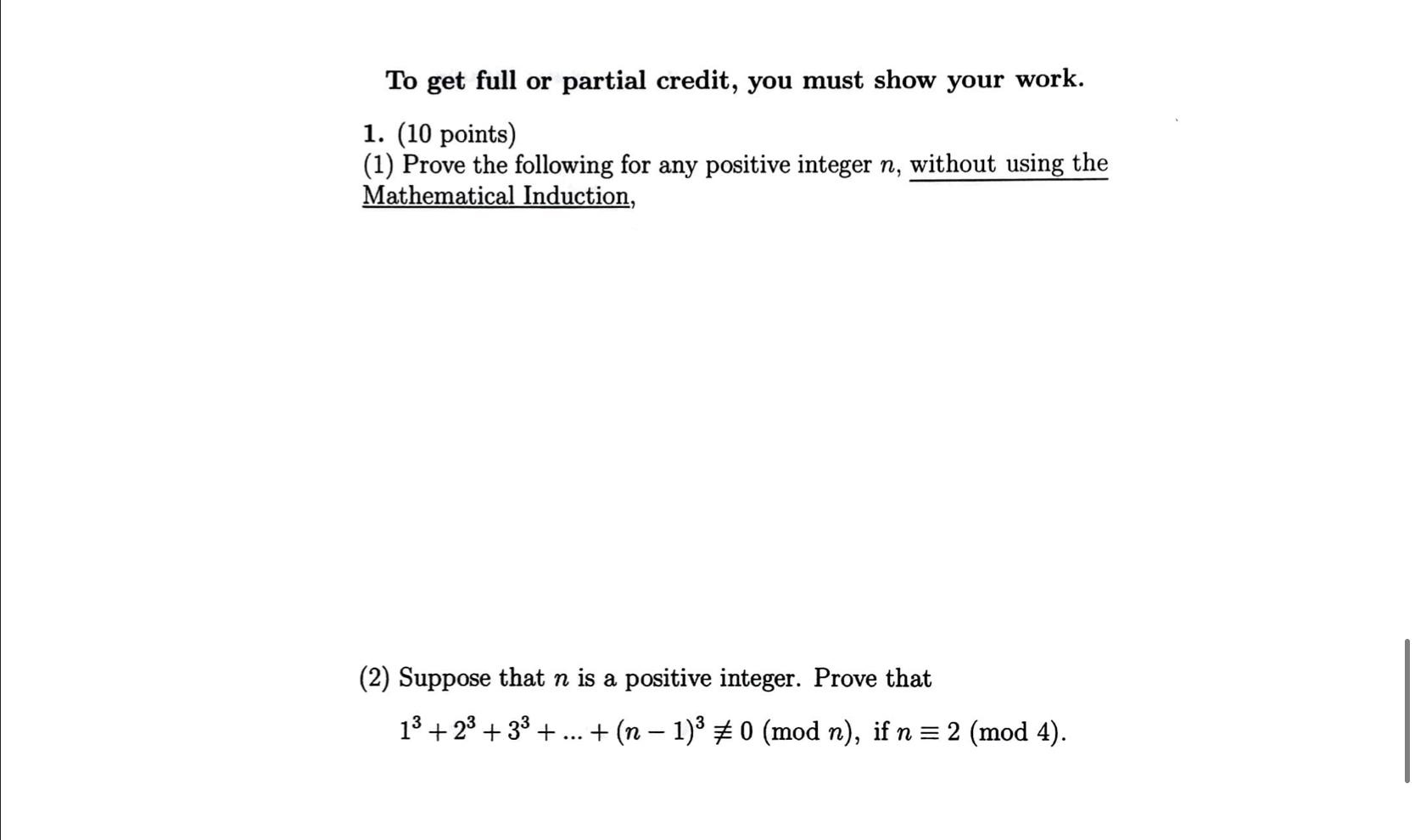 Solved To get full or partial credit, you must show your | Chegg.com