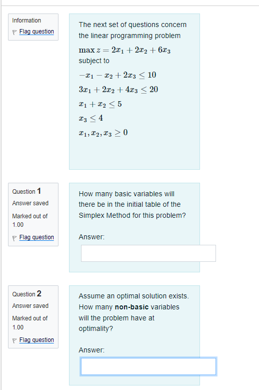 Solved The next set of questions concern the linear | Chegg.com