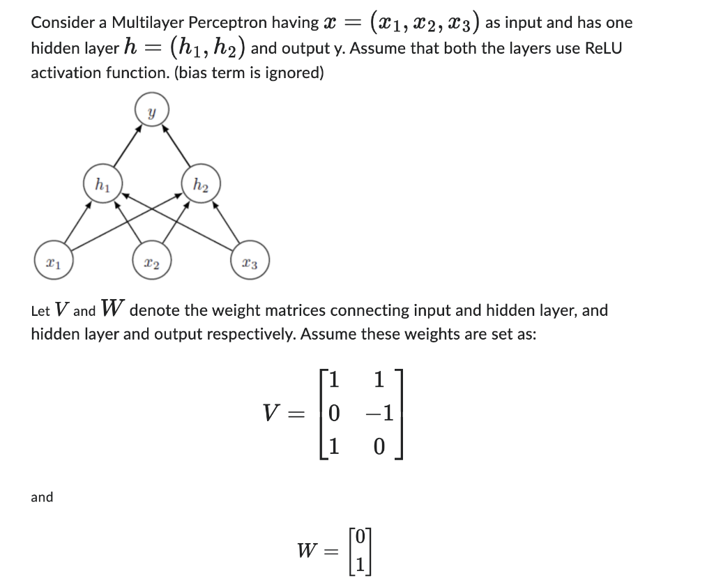 Solved Consider a Multilayer Perceptron having x=(x1,x2,x3) | Chegg.com