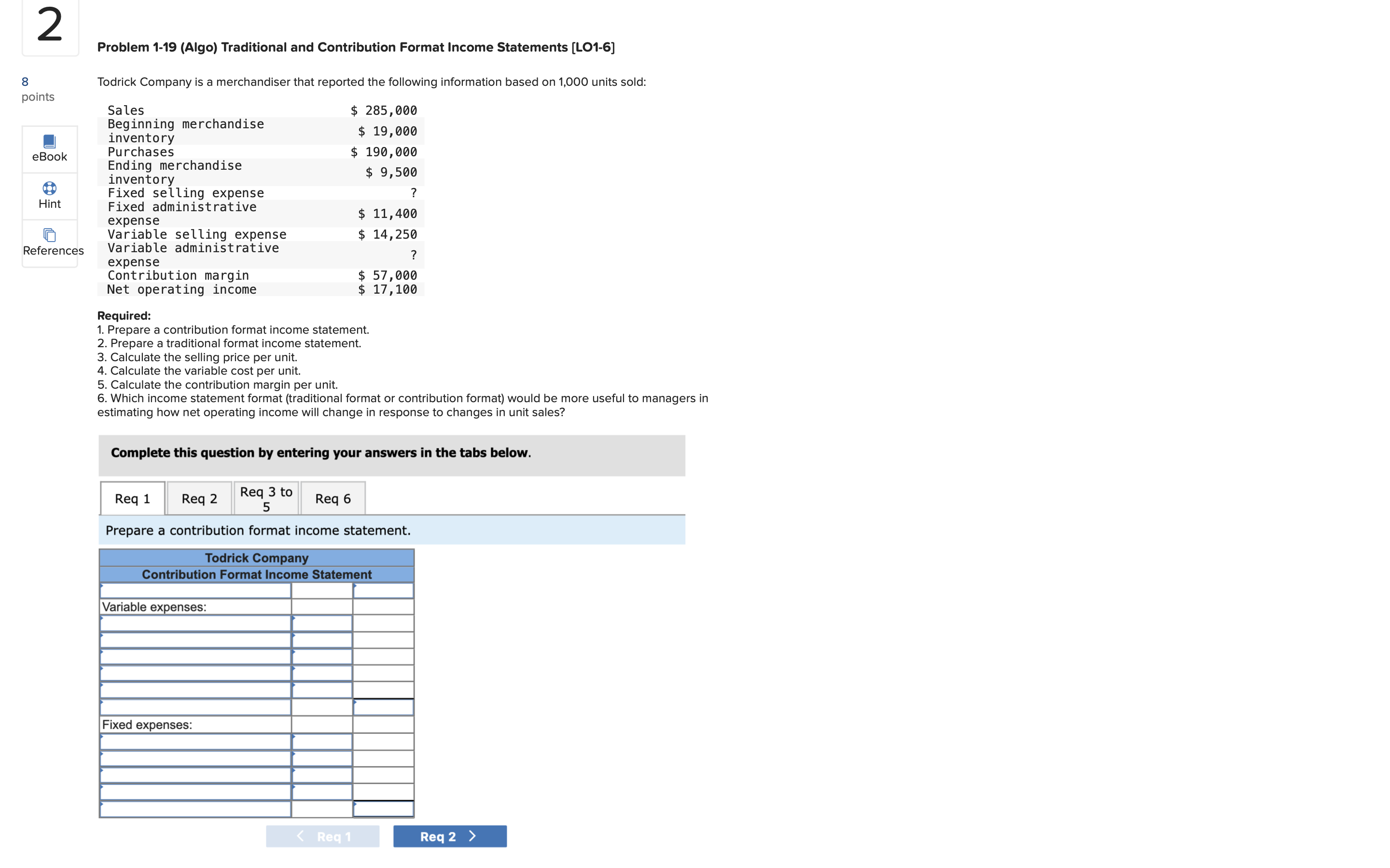 Solved Problem 1-19 (Algo) Traditional and Contribution | Chegg.com
