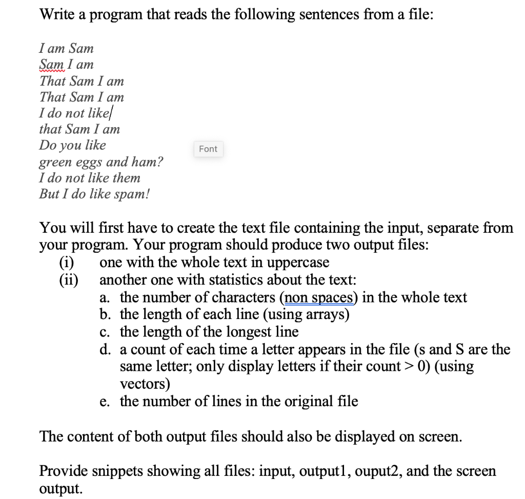 Solved Write a program that reads the following sentences | Chegg.com