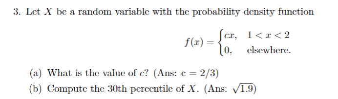 Solved 3. Let X be a random variable with the probability | Chegg.com