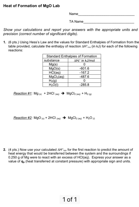 Solved Show your calculations and report your answers with | Chegg.com