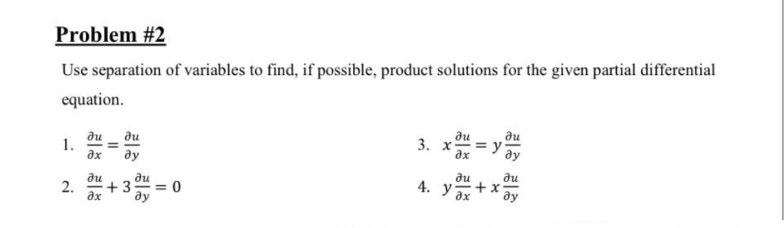 Solved Use separation of variables to find, if possible, | Chegg.com