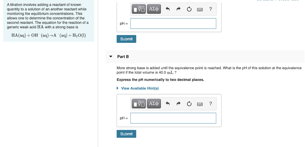 Solved Constants | Periodic Table A titration involves | Chegg.com