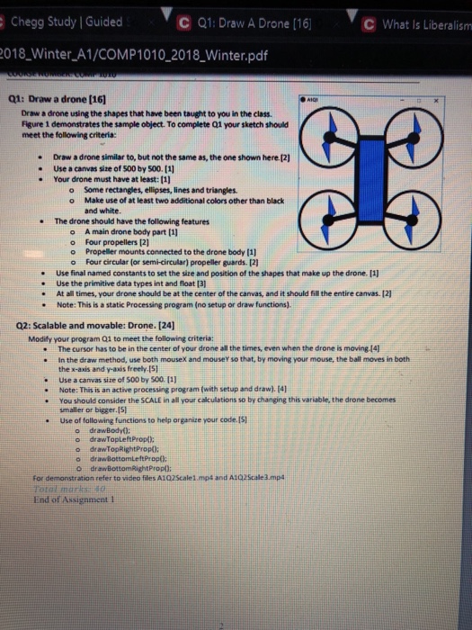 Solved Chegg Study GuidedC C Q1: Draw A Drone [16] Cwhat | Chegg.com