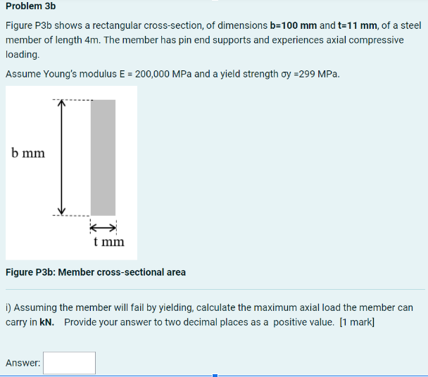 Solved Figure P3 b shows a rectangular cross-section, of | Chegg.com