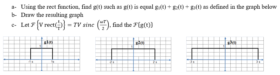 Solved a- Using the rect function, find g(t) such as g(t) is | Chegg.com