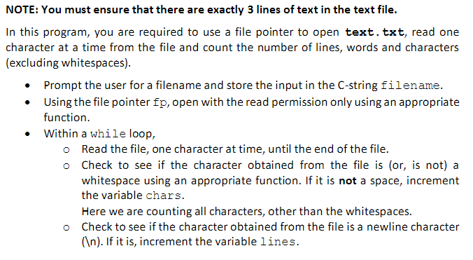 Solved File I/O in C is achieved using a file pointer to | Chegg.com
