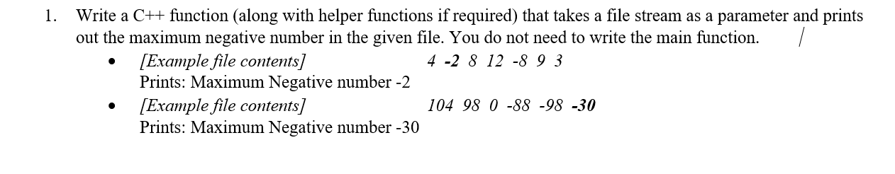 Solved 1. O Write a C++ function (along with helper | Chegg.com