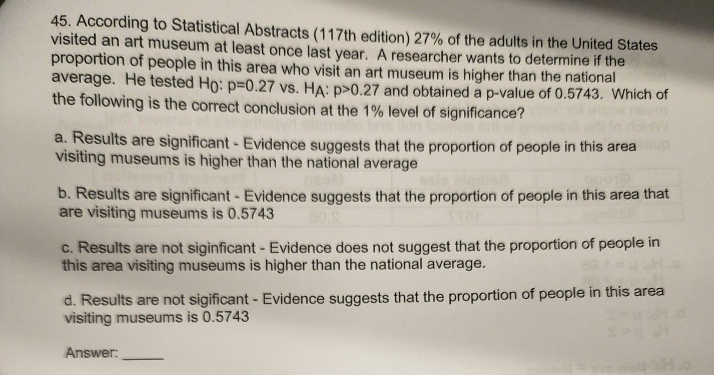 Solved 45. According to Statistical Abstracts (117th | Chegg.com