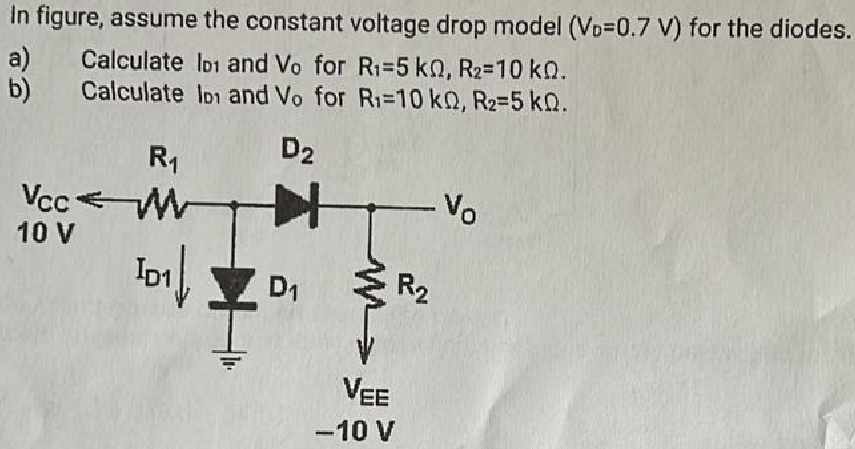 Solved In figure, assume the constant voltage drop model | Chegg.com
