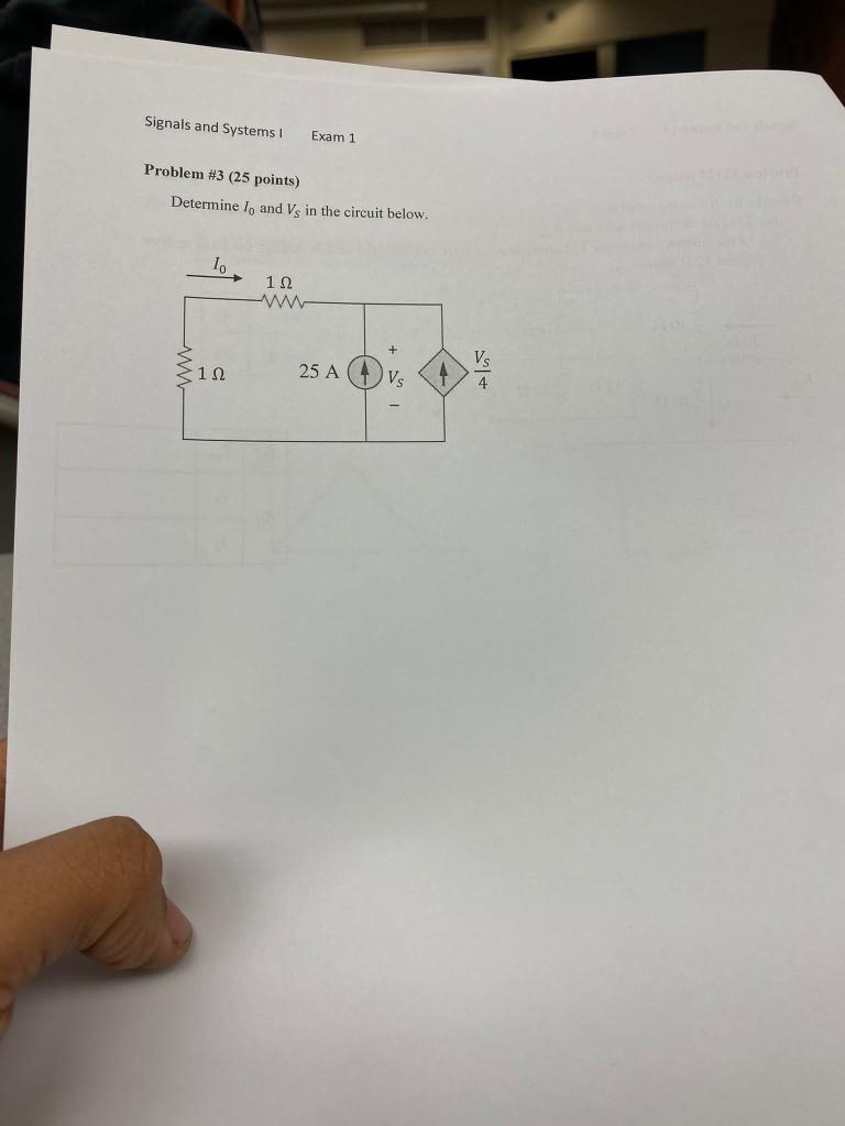 Solved Problem #3 ( 25 points) Determine I0 and VS in the | Chegg.com