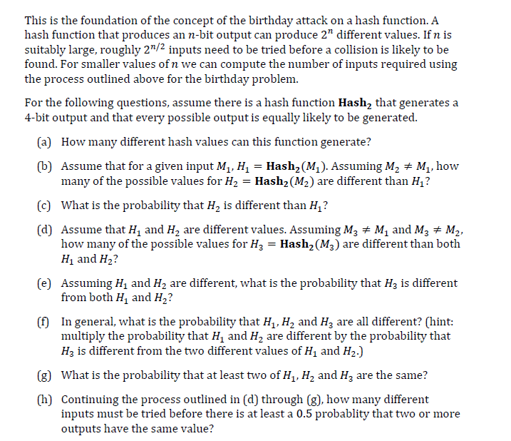 Solved 366 2. The birthday problem poses the following | Chegg.com