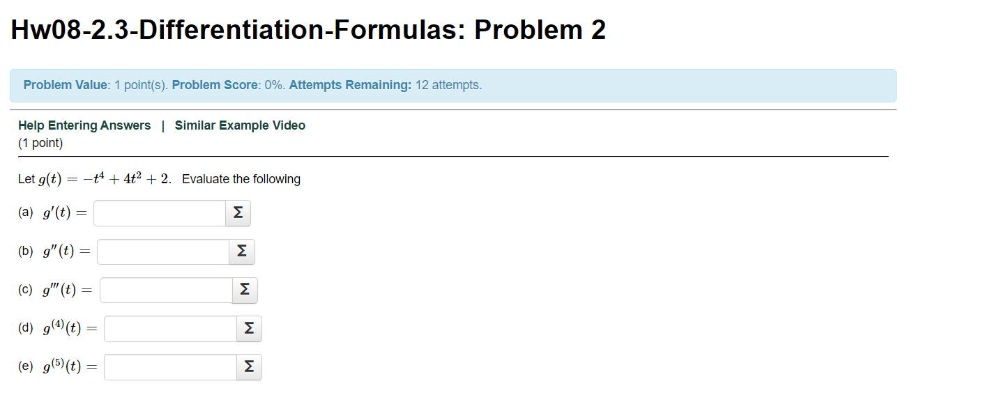 Solved Hw08-2.3-Differentiation-Formulas: Problem 2 Problem | Chegg.com
