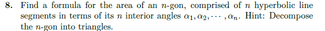 8. Find a formula for the area of an n-gon, comprised | Chegg.com