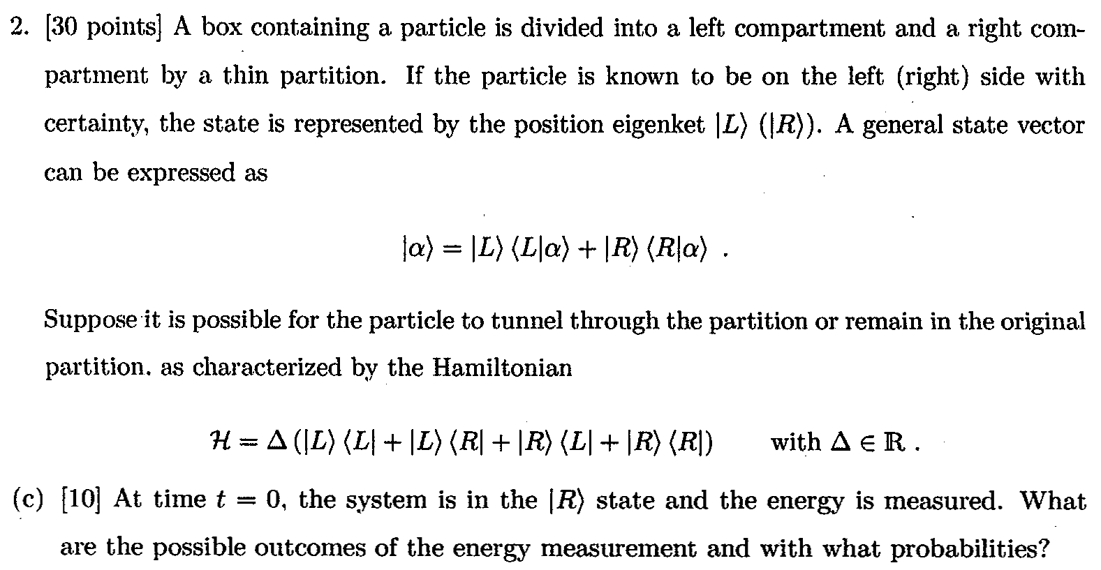 Solved 2. [30 points] A box containing a particle is divided | Chegg.com