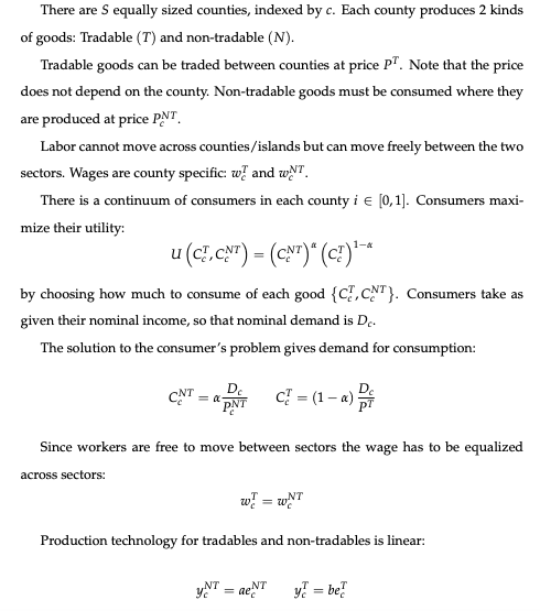 There are equally sized counties, indexed by c. Each | Chegg.com