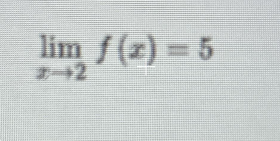 Solved limx→2f(x)=5 ﻿what is the meaning of this equation | Chegg.com