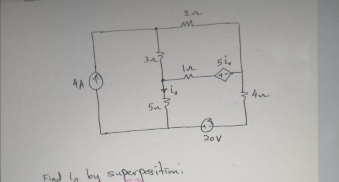 Solved Find i0 by superposition theorem. *Make sure that | Chegg.com