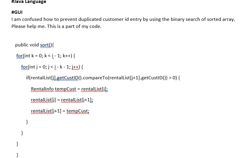 Solved #Java Language #GUI I am confused how to prevent | Chegg.com