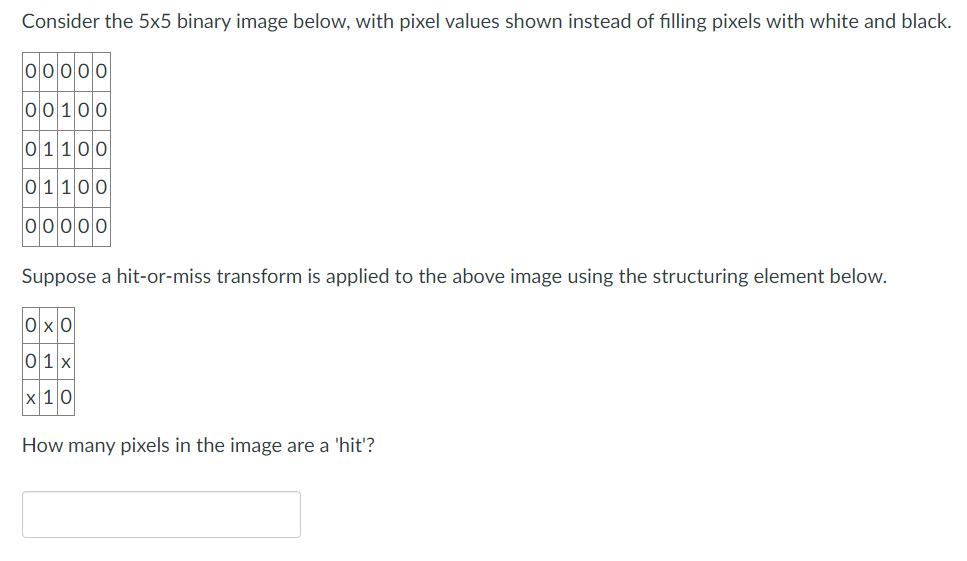 Solved Consider the 5×5 binary image below, with pixel | Chegg.com