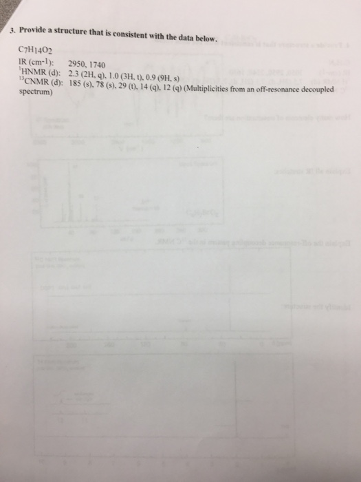 Solved Provide a structure that is consistent with the data | Chegg.com