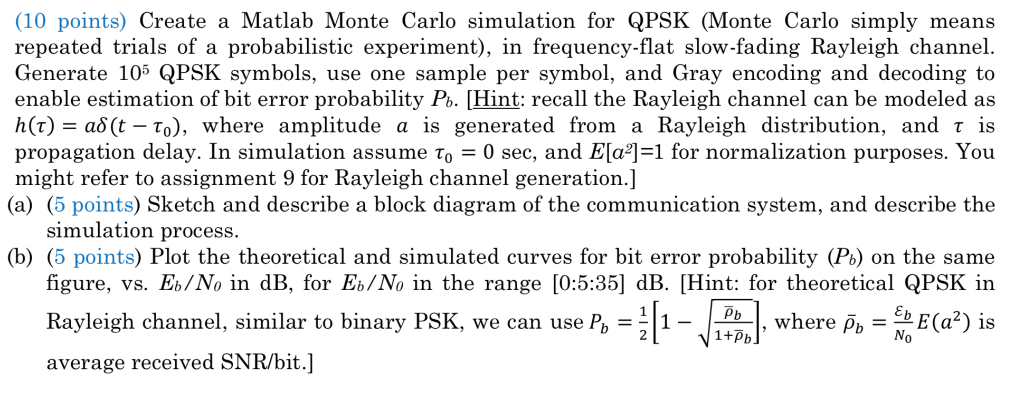 (10 points) Create a Matlab Monte Carlo simulation | Chegg.com