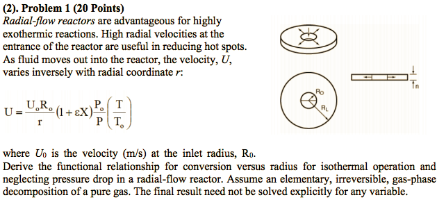 (2). Problem 1 (20 Points) Radial-flow reactors are | Chegg.com