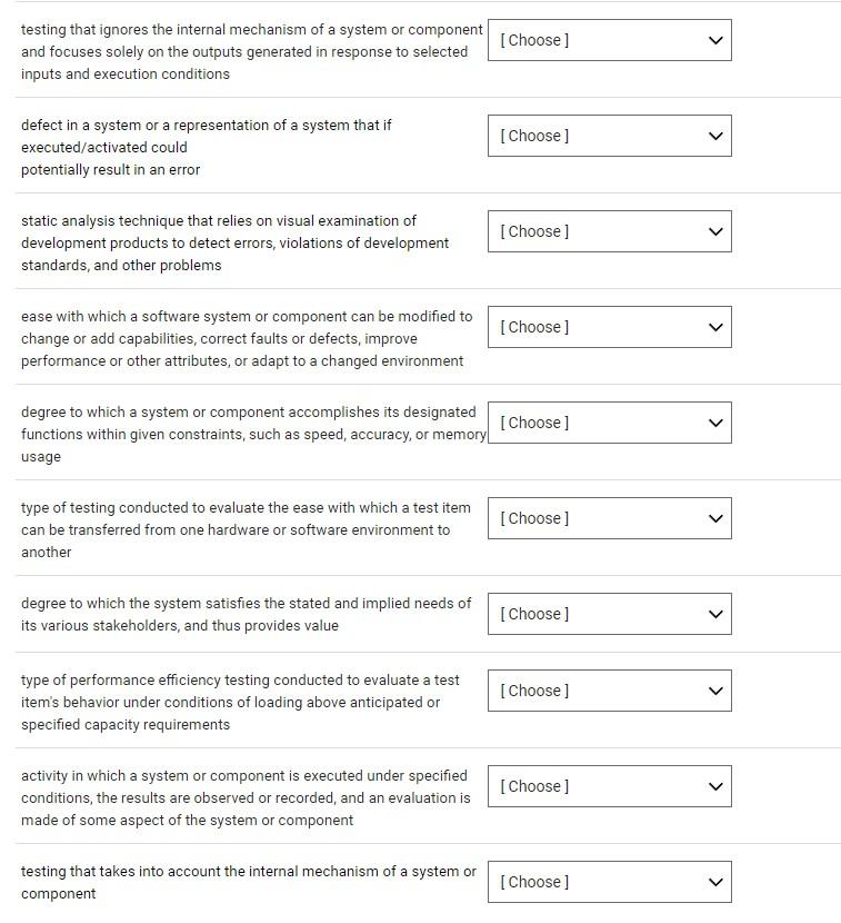 Solved testing that ignores the internal mechanism of a | Chegg.com