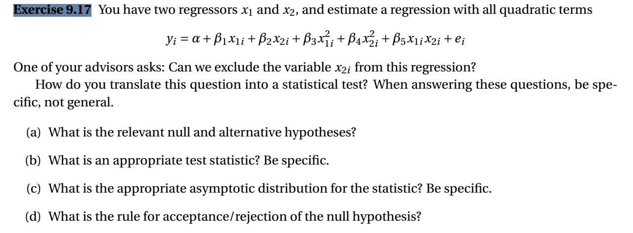 Solved Exercise 9.17 You have two regressors xı and x2, and | Chegg.com