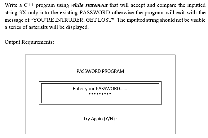 Solved Write A C Program Using While Statement That Will