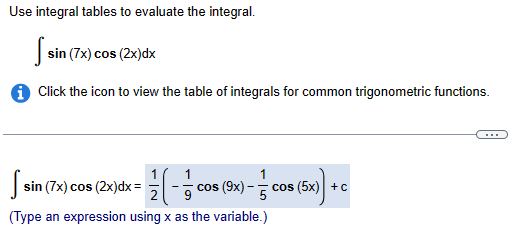 Solved Use integral tables to evaluate the integral. | Chegg.com