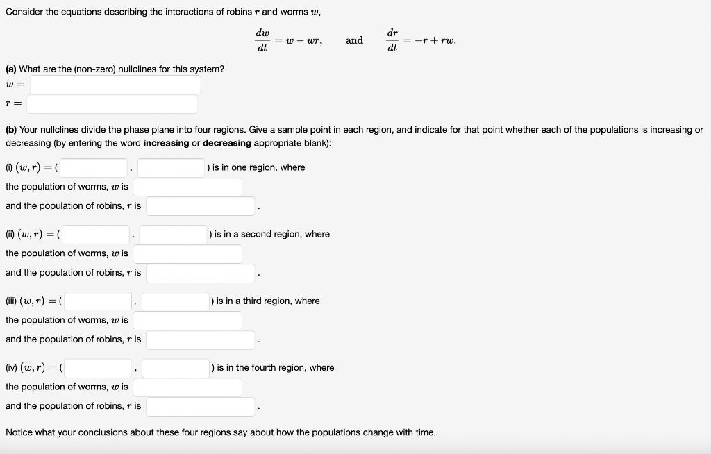 Solved Consider the equations describing the interactions of | Chegg.com