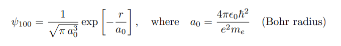 Solved The hydrogen 1s wave function is given by above(see | Chegg.com