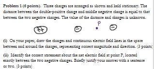Solved Problem 1 ( 6 points). Thee eharges ate rramged as | Chegg.com