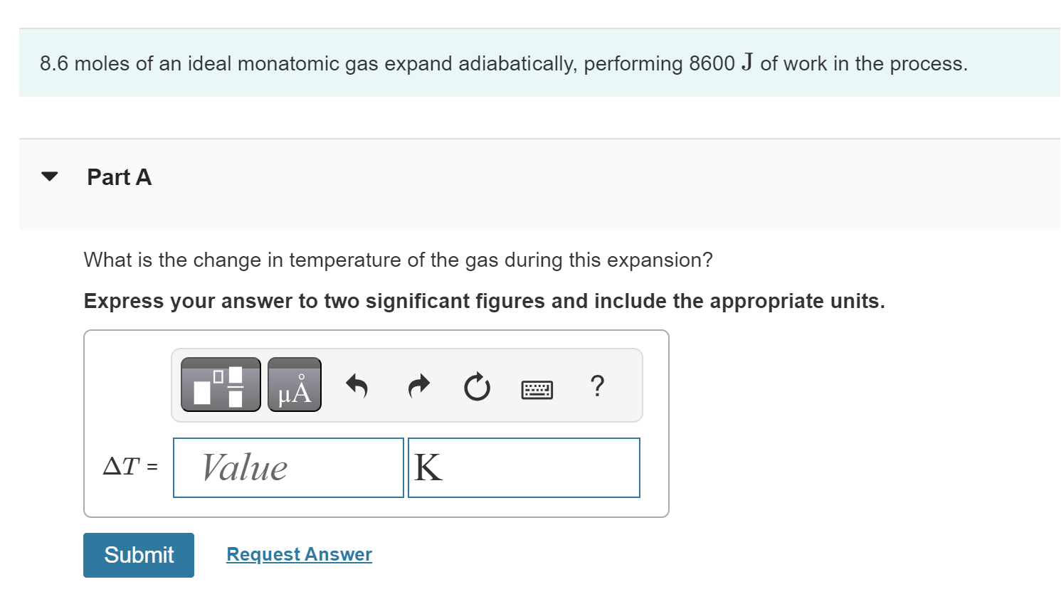 Solved 3.6 moles of an ideal monatomic gas expand | Chegg.com