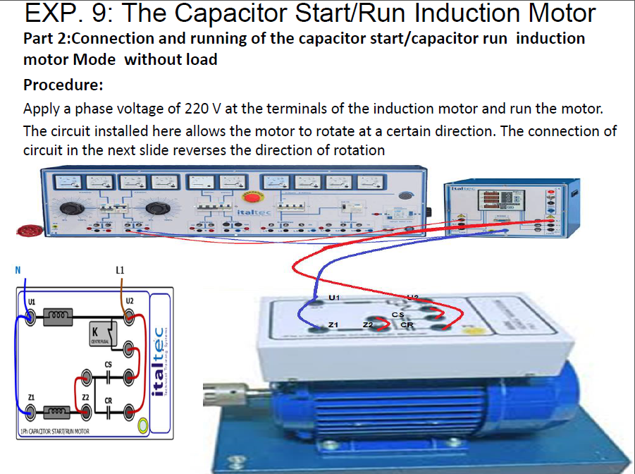 Solved Part 2:Reversing the direction of the capacitor run | Chegg.com