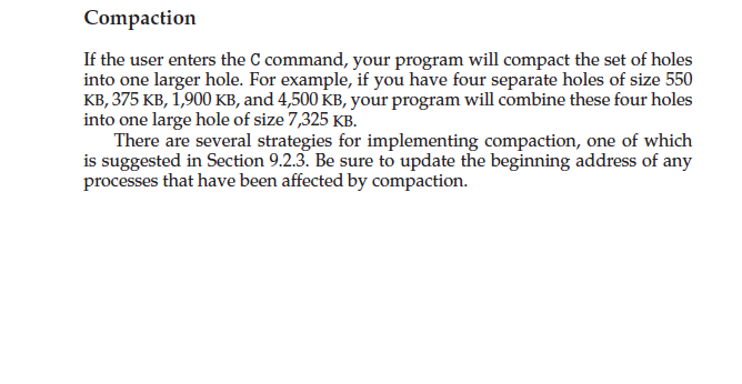Contiguous Memory Allocation In Section 9.2, we | Chegg.com